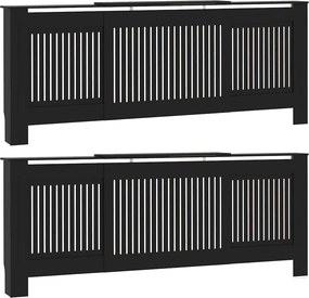 Kryt radiátoru 2 ks Černá 205 x 20,5 x 81,5 cm Kompozitní dřevo 3403238