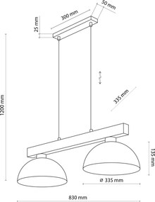 TK Lighting Béžový závěsný lustr Oslo pro žárovku 2x E27 TK11011