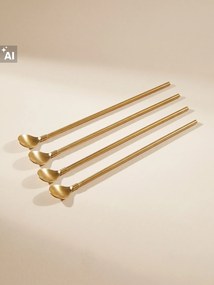 Sinsay - Sada koktejlových lžiček 4 pack - zlatá