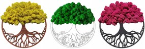 OznTo Obraz strom s mechem fuchsiový 30cm různé barvy Barva: Bílá