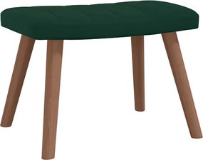Relaxační křeslo se stoličkou tmavě zelené samet 327668