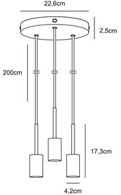 Nordlux Závěsné svítidlo Tilo 3, ⌀ 6cm