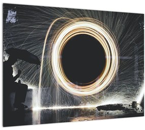 Skleněný obraz - Světelná show v dešti (70x50 cm)