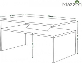 Casarredo - Komfort nábytek Konferenční stolek PRIMA 90x50 cm bílá/černá