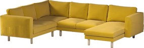 Potah na pohovku IKEA Norsborg rohová, 5-místná se šezlongem barva žlutá látka sametová