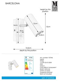 Bílé nástěnné svítidlo Markslöjd Barcelona