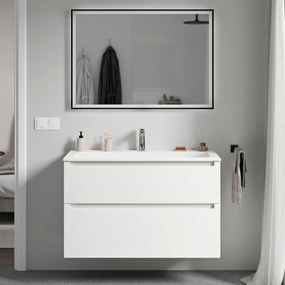 Koupelnová skříňka VIREO 80 cm s umyvadlem z minerálního odlitku CREAM