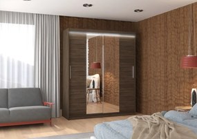 Posuvná skříň se zrcadlem a LED osvětlením DALLAS 180