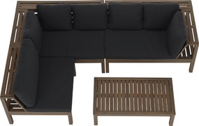 Zahradní set, akáciové dřevo, hnědá/tmavě šedá, PARAG