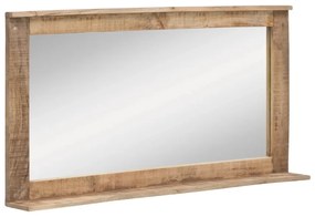 furniture-nabytek.cz - Masivní koupelnové zrcadlo Padma II z mangového dřeva, lakované, přírodní barva – 124×65 cm