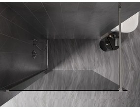 Mexen Kioto-X, sprchová zástěna 120 x 200 cm, 10mm šedé sklo, ocelový profil, 800-120-101-97-40-X