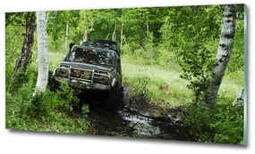 Wallmuralia Foto-obraz fotografie na skle Jeep v lese 100x50