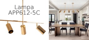 Toolight - Elegantní stropní svítidlo 5xGU10 APP210-3CPR, zlatá, OSW-03401