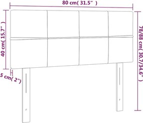 Čelo postele s LED tmavě šedé 80 x 5 x 78/88 cm textil 3121587