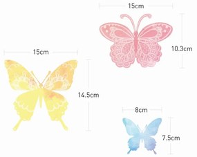 Sada 24 samolepek Ambiance Artistic Butterflies