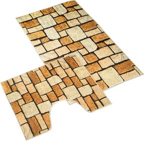 Bellatex 3D tisk sada Béžová,Hnědá 60x100 cm, 60x50 cm (SADA)