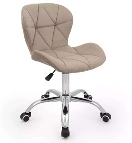 LuxuryForm DESIGN Otočná židle LIVIO VELUR na stříbrné podstavě s kolečky - latte