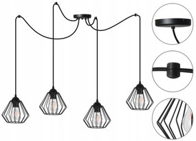 Závěsné svítidlo Nuvola Spider 3, 4x drátěné stínítko (výběr ze 2 barev)