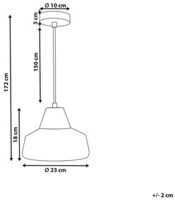 Skleněná závěsná lampa černá/stříbrná TALPARO Beliani