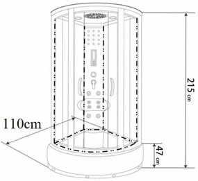BPS-koupelny Hydromasážní box HYD-R712B 110, 110x110 bez sauny
