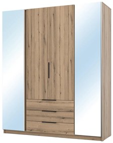 Šatní skříň KAJA 2LU 2F 3S | 200 cm | se zrcadly | VYSOKÁ | evoke