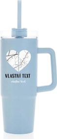 Personalizovaná cestovní termoska s průhledným víčkem - Dvě místa, jedno srdce