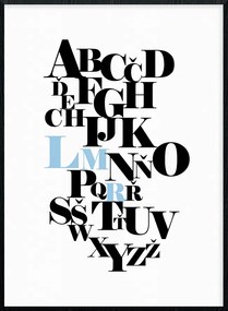 Plakát Abeceda s iniciály Rozměr plakátu: 40 x 50 cm, Barva písma iniciálů: Modrá