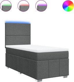 Box spring postel s matrací tmavě šedá 90x190 cm textil 3293817