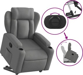 Zvedací polohovací křeslo tmavě šedé textil 3204483