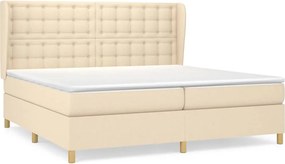 Box spring postel s matrací krémová 200x200 cm textil 3128874