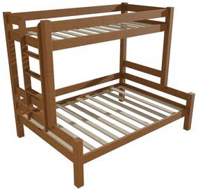 Vomaks Patrová postel s rozšířeným spodním lůžkem 8X8 06B Rozměr: 80/120 x 200 cm, Barva: bezbarvý lak, Varianta: vlevo
