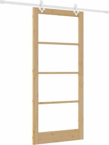Posuvné dveře 93 x 211 cm Masivní borové dřevo a sklo Přírodní 3332261