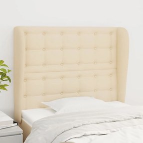 Čelo postele typu ušák krémové 103x23x118/128 cm textil 3118385