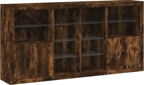 Příborník s LED osvětlením kouřový dub 202 x 37 x 100 cm 3209188