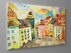 Liox Obraz domy malba Rozměr: 100 x 65 cm