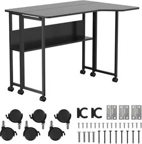 Maclean MC-126 L/B černá / Skládací stůl / mobilní / 100x73 cm / zalom