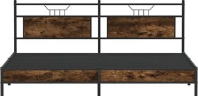 Kovový rám postele bez matrace kouřový dub 193 x 203 cm 3325107
