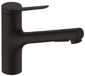 Hansgrohe Zesis M33 - Dřezová baterie s výsuvnou sprškou, sBox, matná černá 74821670