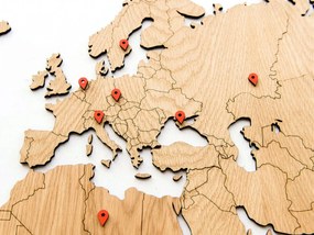 Dřevěná mapa světa Premium Timber Sapeli