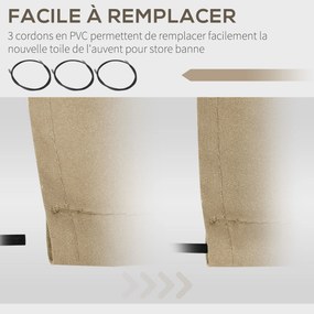 Náhradní plachta pro slunečník Outsunny - Jemné vlnky - Vysoce hustý polyester 280 g/m² s UV ochranou 3,82L x 2,4W (výložník) m Beige | Aosom