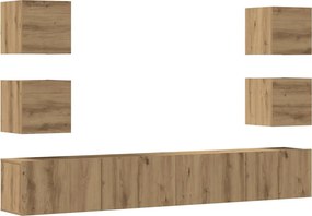 Nástěnné TV skříňky 6 ks dub artisan kompozitní 3328970