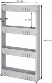 Kontejner na kolečkách 4 police SPRINGOS HA1020 šedý
