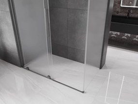 Mexen Velar, sprchový kout s posuvnými dveřmi 140 x 70 cm, 8mm sklo námraza, grafit broušený, 871-140-070-31-66