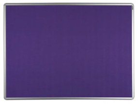 Textilní nástěnka ekoTAB v hliníkovém rámu, 900 x 600 mm, fialová