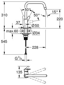 GROHE 304702430 - Dřezová baterie START 310 mm černá