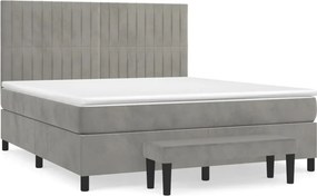 Box spring postel s matrací světle šedá 180x200 cm samet 3137977
