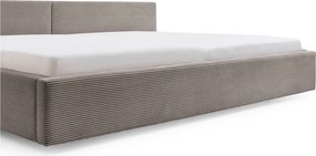 Taupe čalouněná dvoulůžková postel s úložným prostorem s roštem 200x240 cm Cube – Meise Möbel