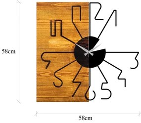 Nástěnné hodiny 58 cm 1xAA dřevo/kov