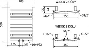 Mexen Ares, elektrické topné těleso 500 x 400 mm, 300 W, černá, W102-0500-400-6300-70