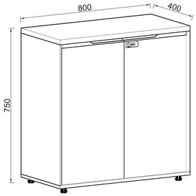 Nízká kancelářská skříňka Houseland Profit Dru 01 dub přírodní